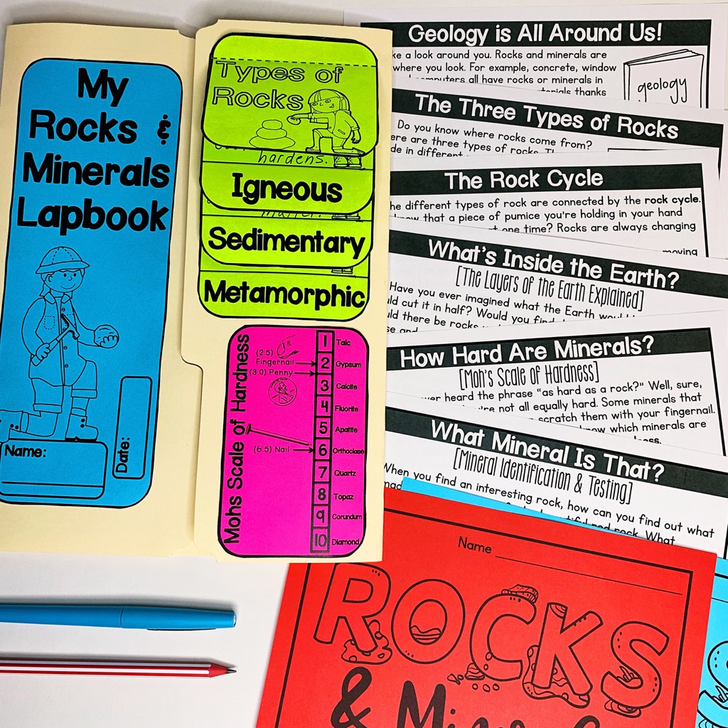Rocks & Minerals Lapbook & Passages | Rocks & Minerals Activity ...