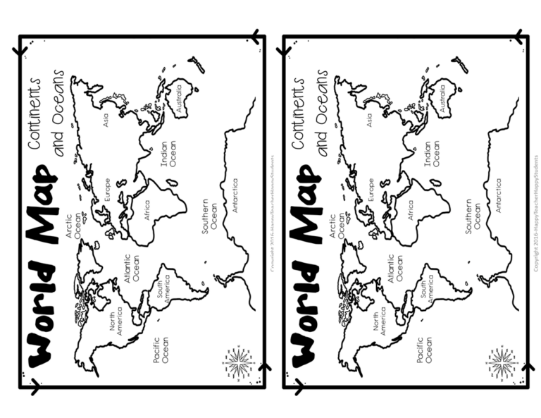 World Map: World Map Quiz (Test) and Map Worksheet | 7 Continents and 5 ...