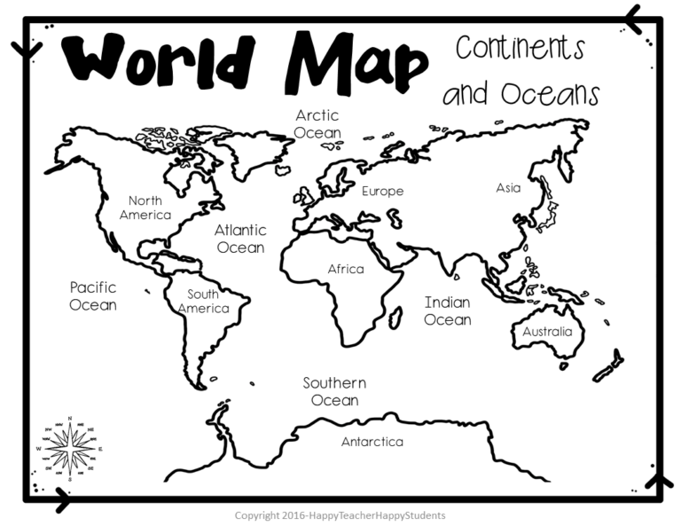World Map: World Map Quiz (Test) and Map Worksheet | 7 Continents and 5 ...