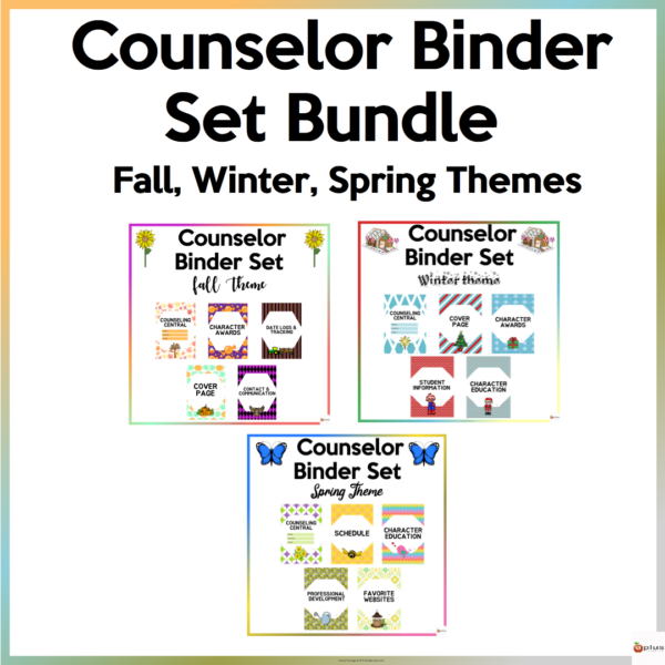 Counselor Central Binder Set Fall, Winter, Spring Theme Bundle | Made ...