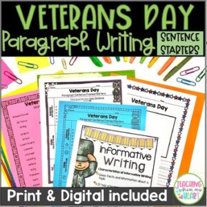 Veterans Day Coloring Activity, Informative Informational Writing ...