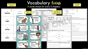 The BFG Novel Study Unit | Comprehension and Vocabulary with Activities ...