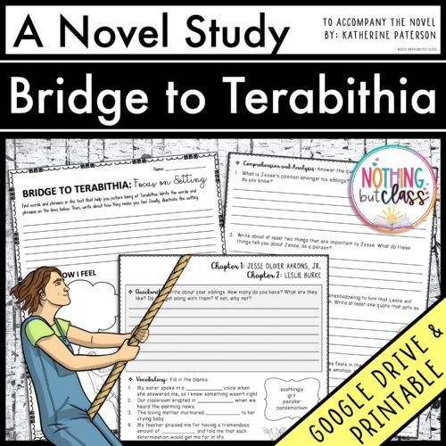 Bridge to Terabithia Novel Study Unit | Comprehension and Vocabulary ...