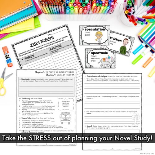 Bridge to Terabithia Novel Study Unit | Comprehension and Vocabulary ...