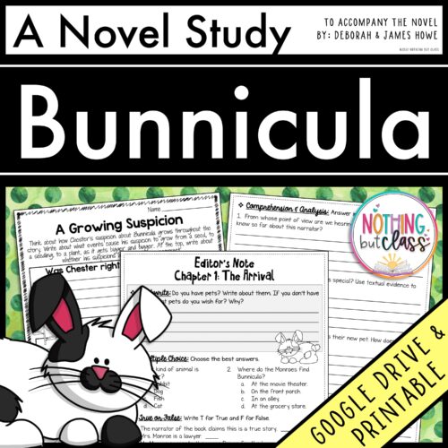 Bunnicula Novel Study Unit | Comprehension and Vocabulary with ...