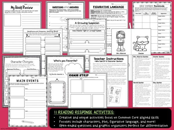Bunnicula Novel Study Unit | Comprehension and Vocabulary with ...