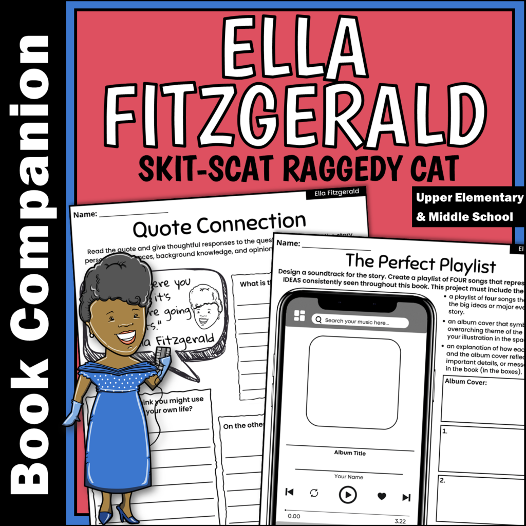 Ella Fitzgerald Skit-Scat Raggedy Cat Book Companion Activities | Black ...