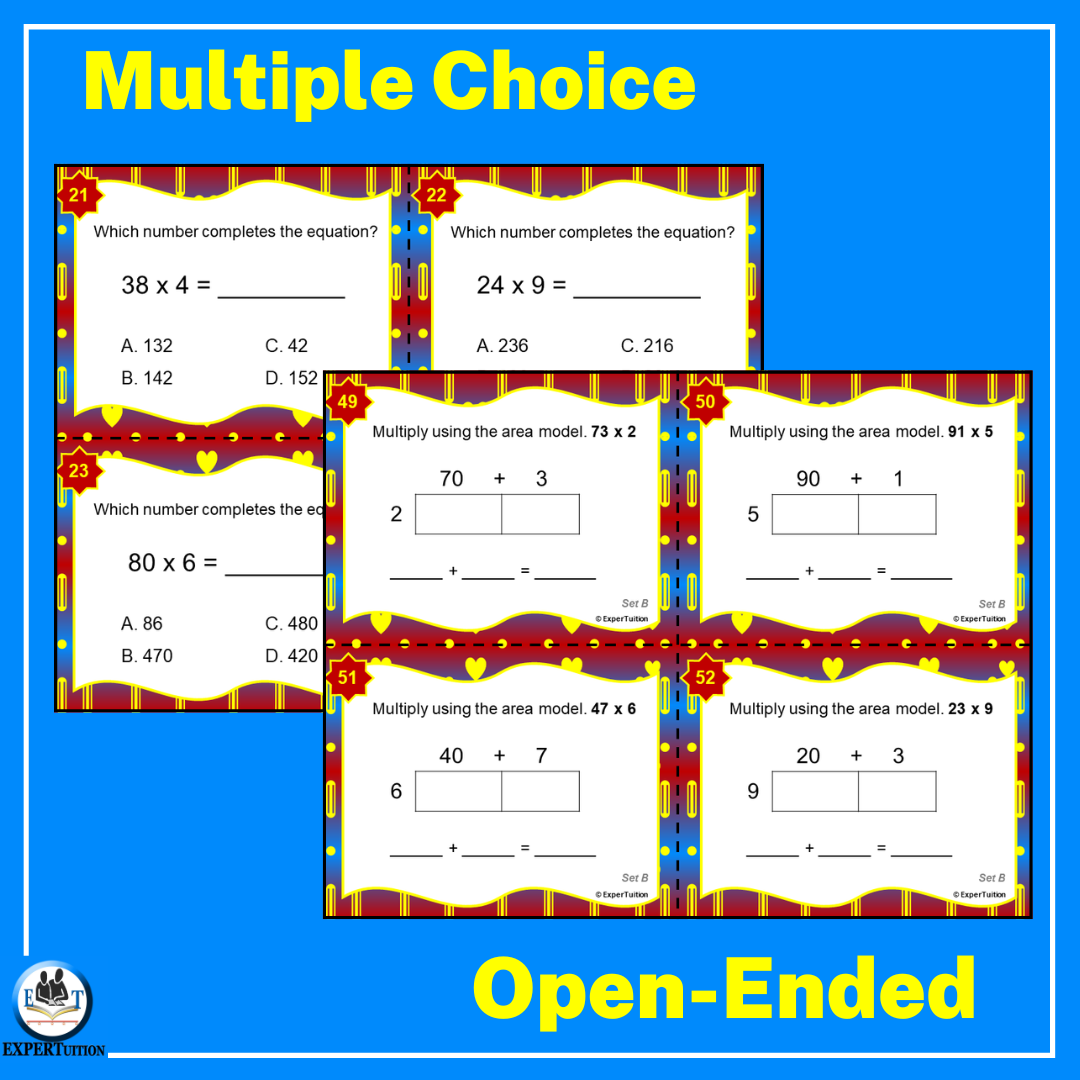 2 Digit by 1 Digit Multiplication Task Cards | Made By Teachers
