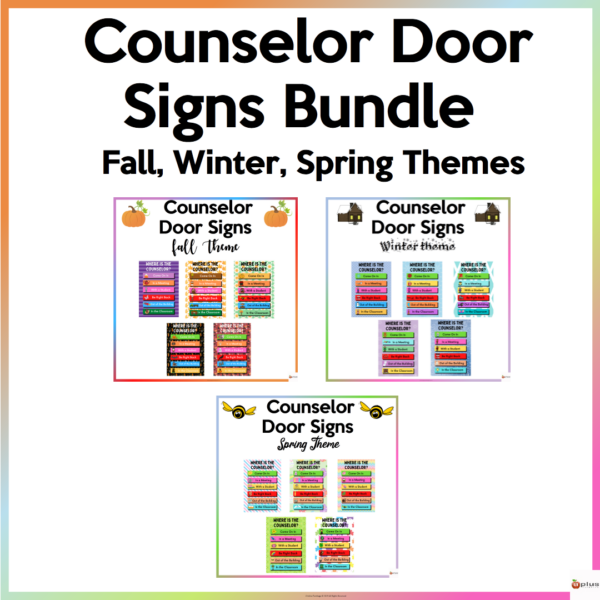 Where is the Counselor Door Sign Fall, Winter, Spring Theme Bundle ...