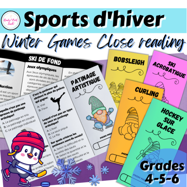 French Winter Sports Close reading passages Olympic Games Hands-on ...