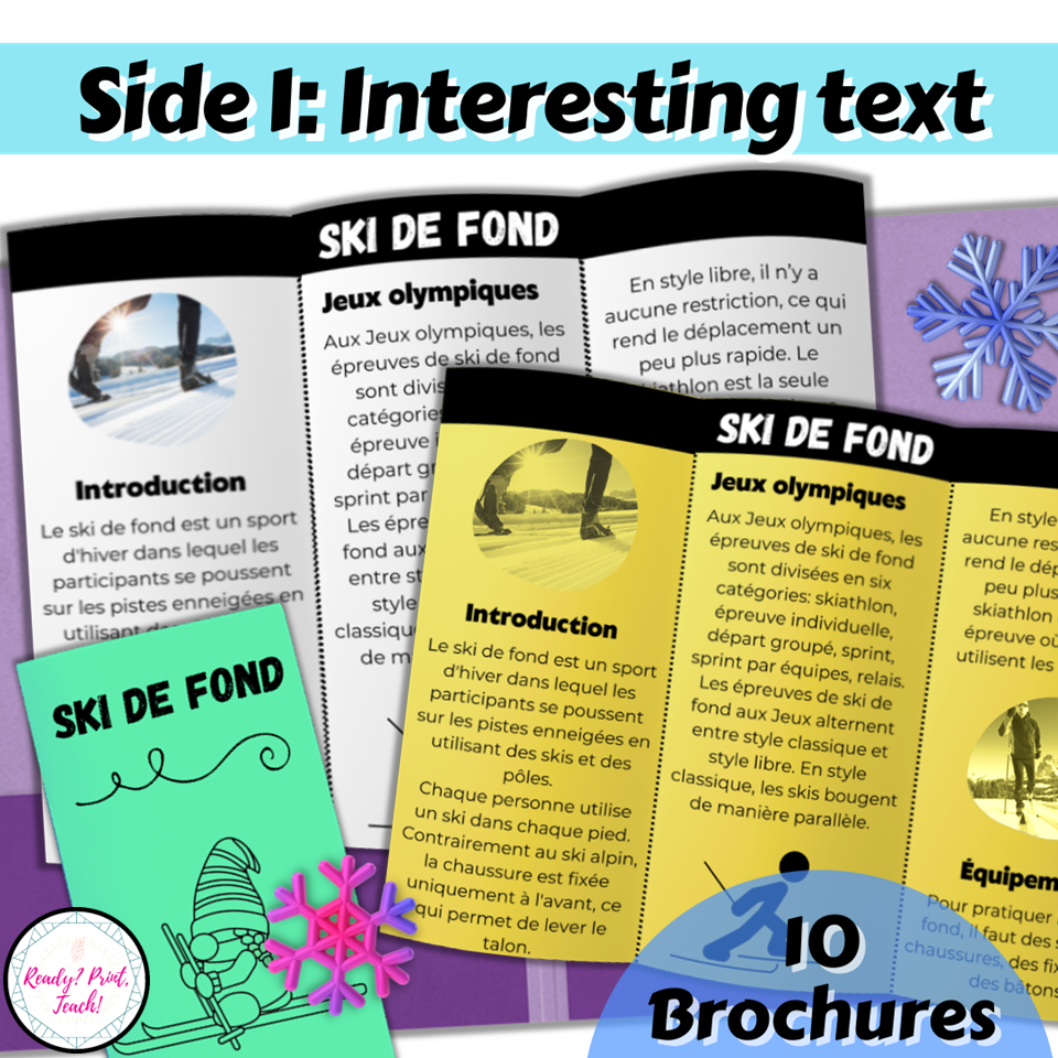 French Winter Sports Close reading passages Olympic Games Hands-on ...