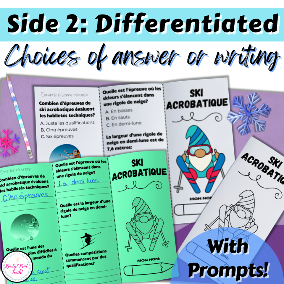 French Winter Sports Close reading passages Olympic Games Hands-on ...