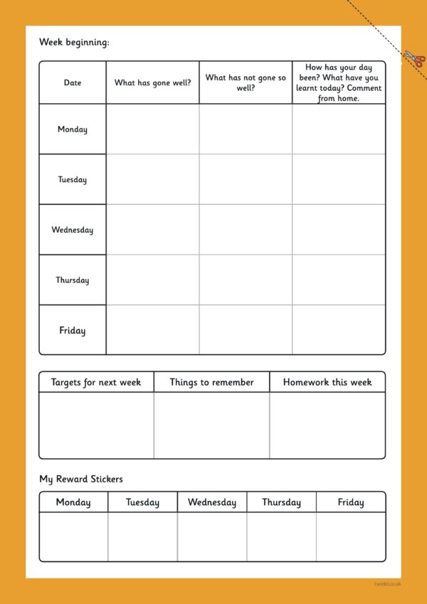 Home school communication Book Digital Daily Planner - School Planner ...