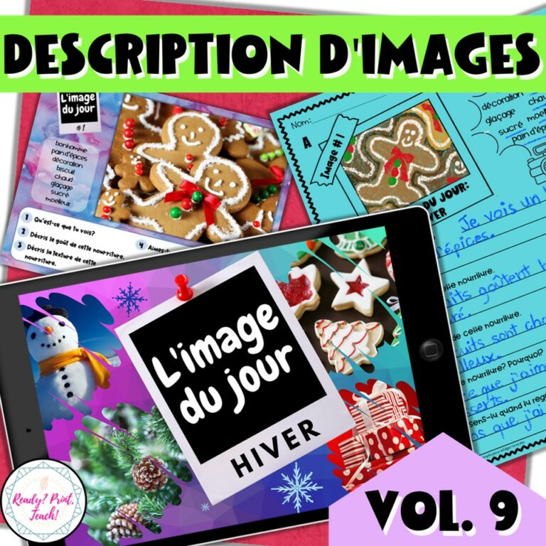 French winter discussion prompts Hiver pictures sentences building ...