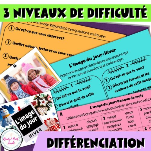 French winter discussion prompts Hiver pictures sentences building ...