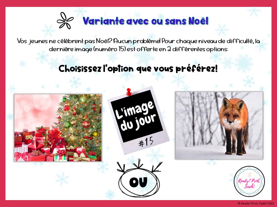 French winter discussion prompts Hiver pictures sentences building ...