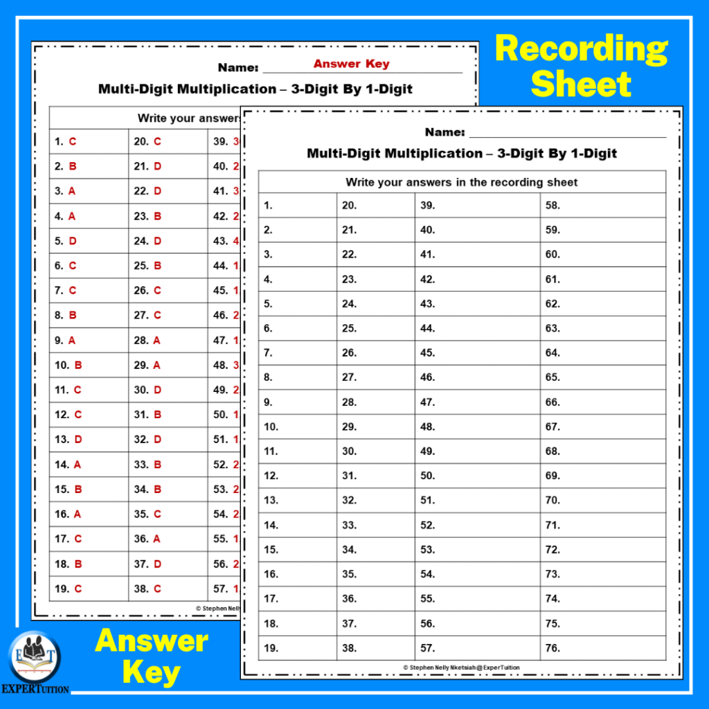 3 Digit by 1 Digit Multiplication Practice Task Cards | Made By Teachers