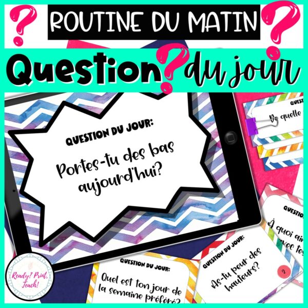 French 100 questions Morning routine Speaking prompts Editable PDF ...