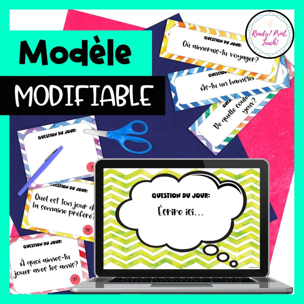 French 100 questions Morning routine Speaking prompts Editable PDF ...