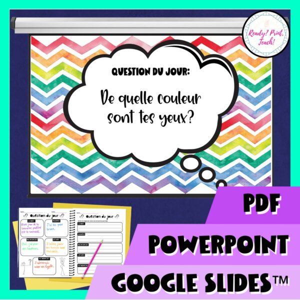 French 100 questions Morning routine Speaking prompts Editable PDF ...