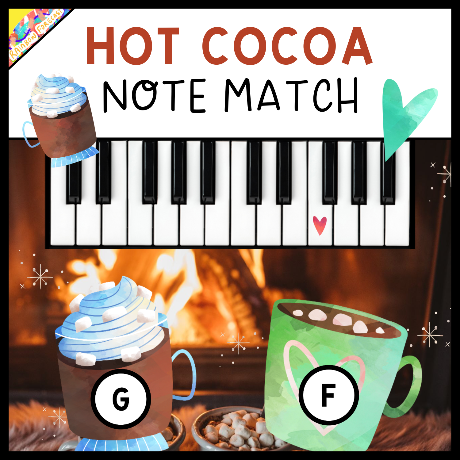 Hot Cocoa Note Match! Winter BOOM™ Cards | Made By Teachers