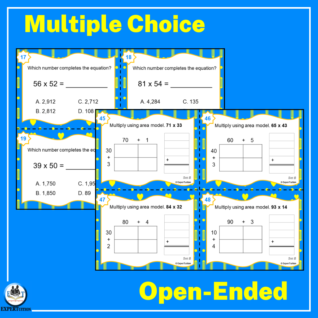 2 Digit by 2 Digit Multiplication Practice Task Cards | Made By Teachers