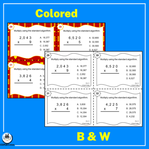 Multi-Digit Multiplication Practice Task Cards Bundle | Made By Teachers