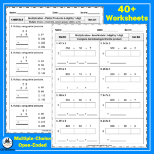 Multi-Digit Multiplication Worksheets and Task Cards Bundle | Made By ...