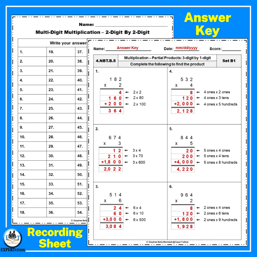 Multi-Digit Multiplication Worksheets and Task Cards Bundle | Made By ...