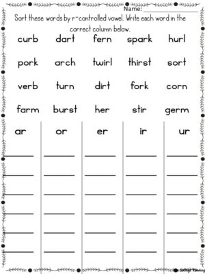 R Controlled - Orton Gillingham - Worksheets - Bossy r - Structured ...