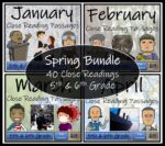Spring Close Reading Comprehension Book Bundle | 5th Grade & 6th Grade ...