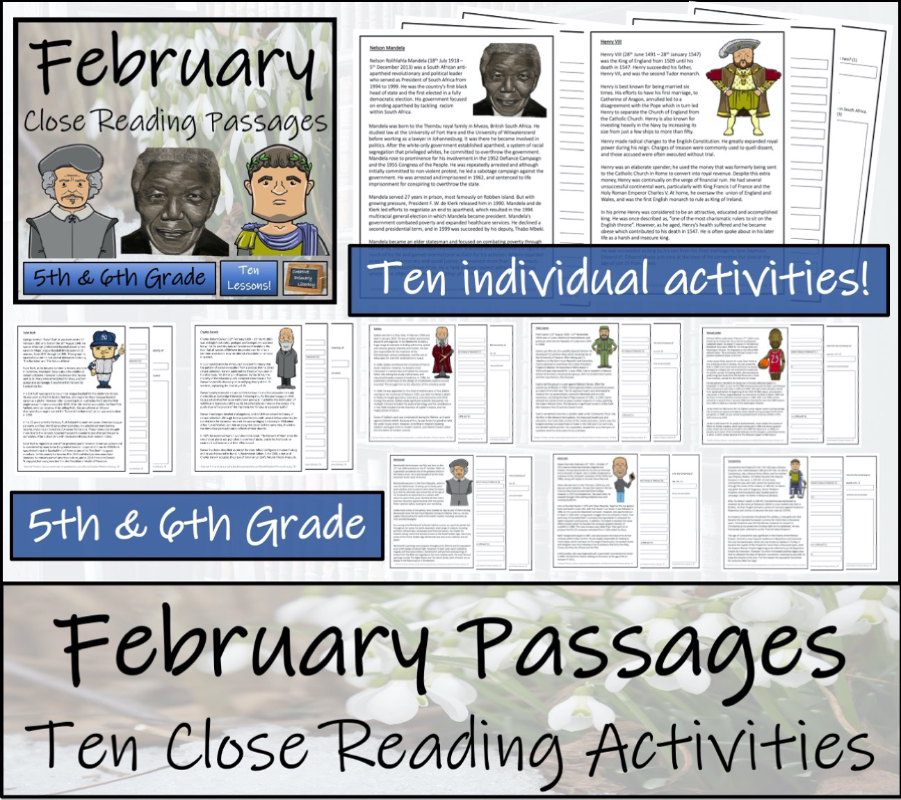 Spring Close Reading Comprehension Book Bundle | 5th Grade & 6th Grade ...