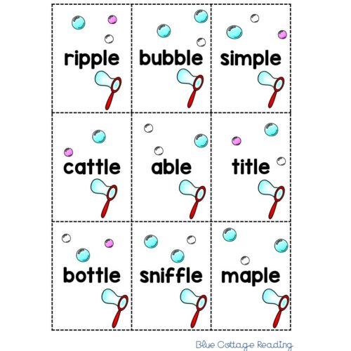 Consonant le - Final Stable Syllable - Game - Orton Gillingham | Made ...