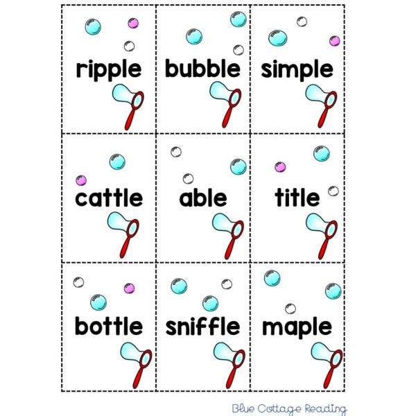 Consonant le - Final Stable Syllable - Game - Orton Gillingham - Made ...