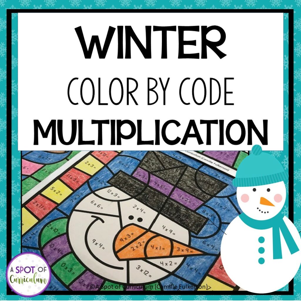 Winter Coloring Pages - Multiplication Color by Number | Made By Teachers