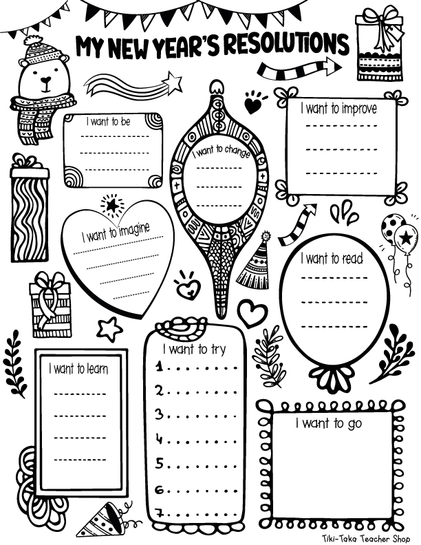 New Year 2023 Writing Resolutions and Goals NO PREP - New Years ...