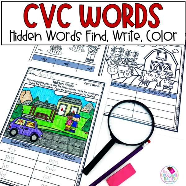 CVC Words - Phonics Worksheets - Word Sorts - Hidden Words | Made By ...