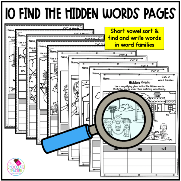 CVC Words - Phonics Worksheets - Word Sorts - Hidden Words | Made By ...