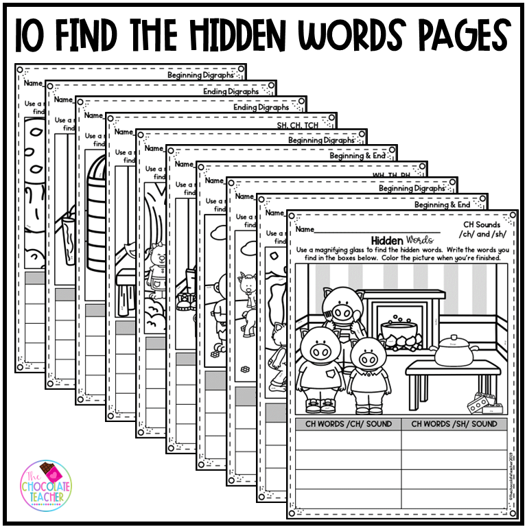 Digraphs - Phonics Worksheets - Word Sorts - Hidden Words | Made By ...