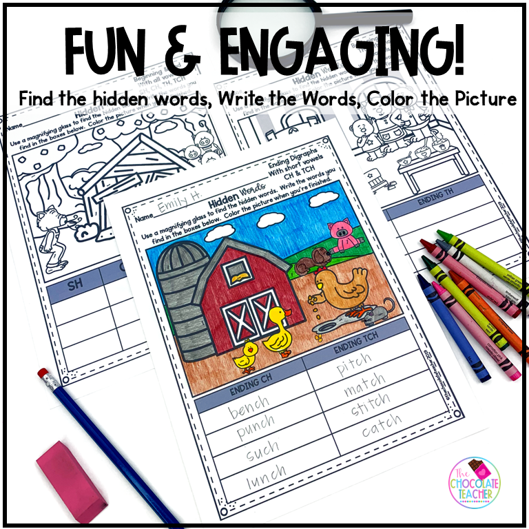 Digraphs - Phonics Worksheets - Word Sorts - Hidden Words | Made By ...