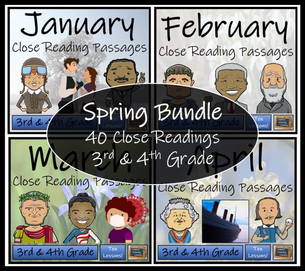 Spring Close Reading Comprehension Book Bundle | 3rd Grade & 4th Grade ...