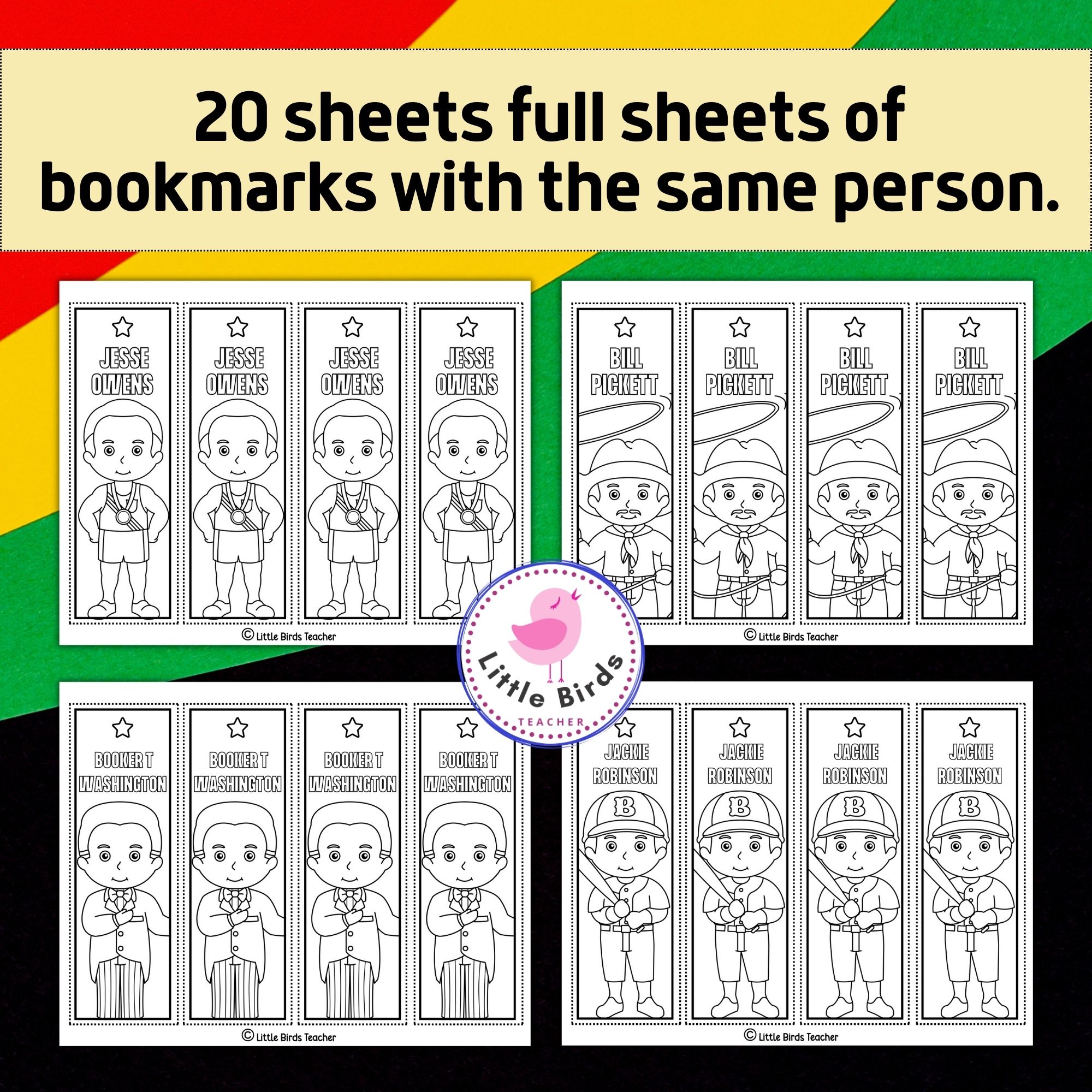 Black History Month Coloring Bookmarks | Civil Right Activists ...