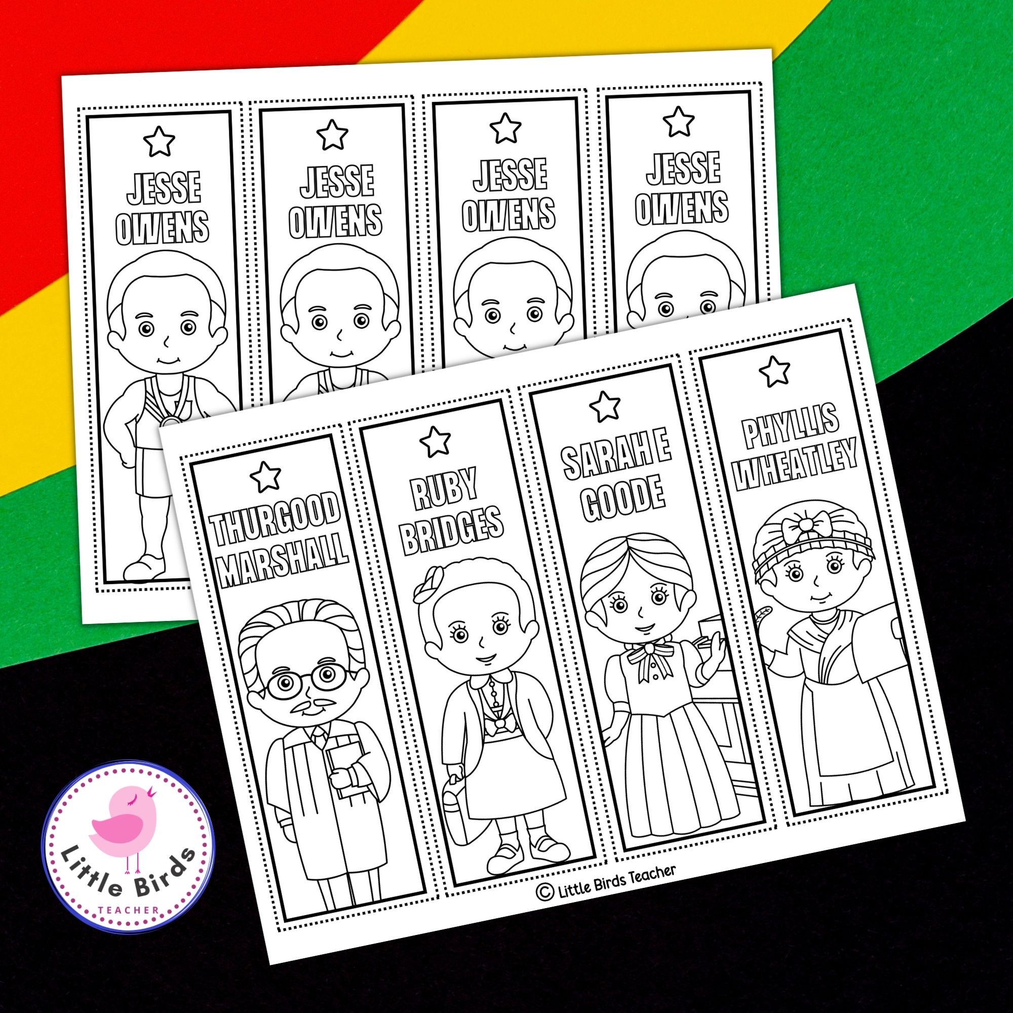 Black History Month Coloring Bookmarks | Civil Right Activists ...