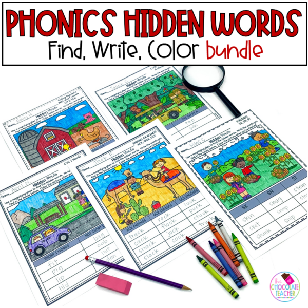 Phonics Worksheets - Word Sorts - Hidden Words - BUNDLE | Made By Teachers