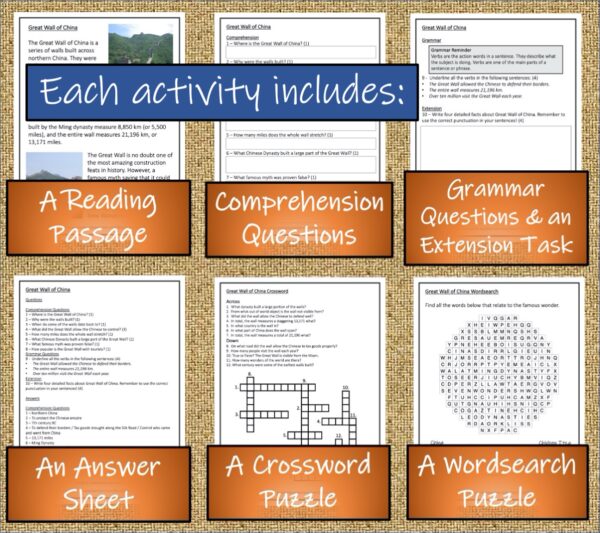 Seven Wonders of the World Close Reading Comprehension Book | 3rd & 4th ...