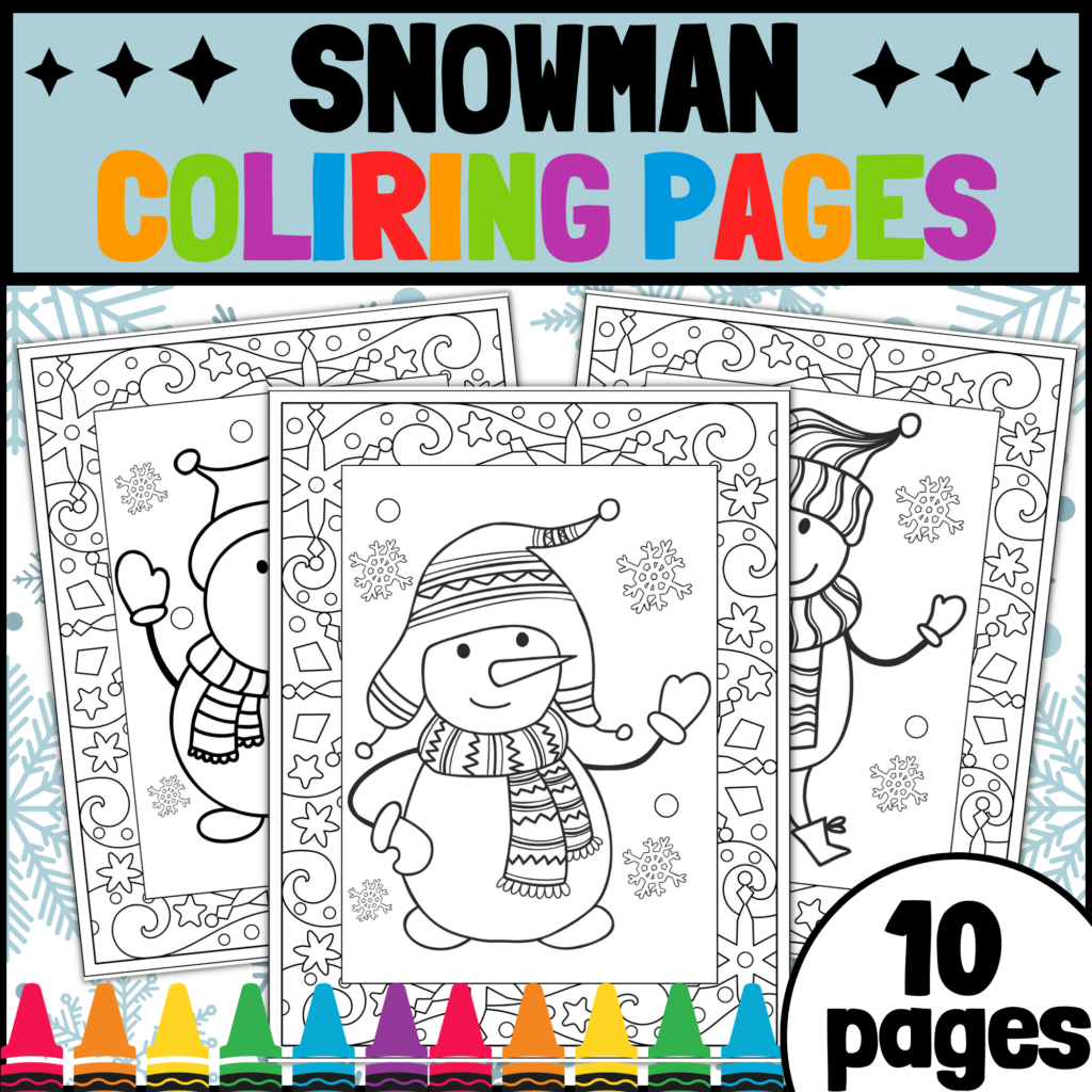 Snowman Coloring Pages | Winter Coloring Sheets | Winter Coloring Pages ...
