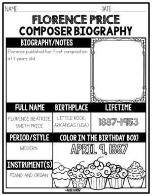 Classical Music | Florence Price SEL Activities for Black History Month ...