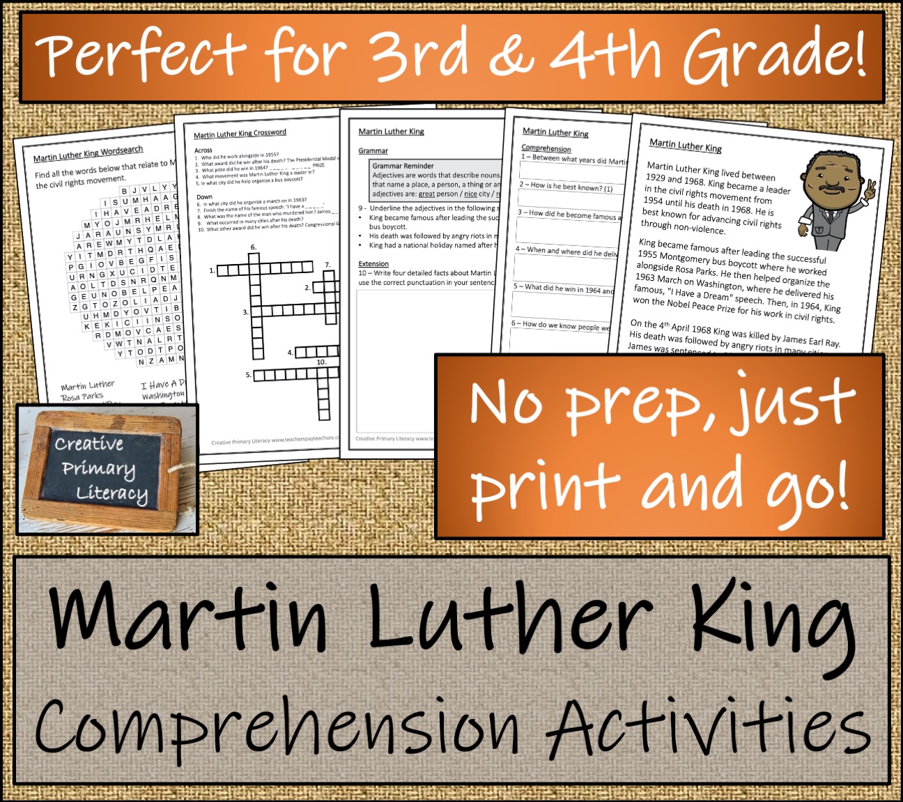 Martin Luther King Close Reading Comprehension Activity | 3rd Grade ...