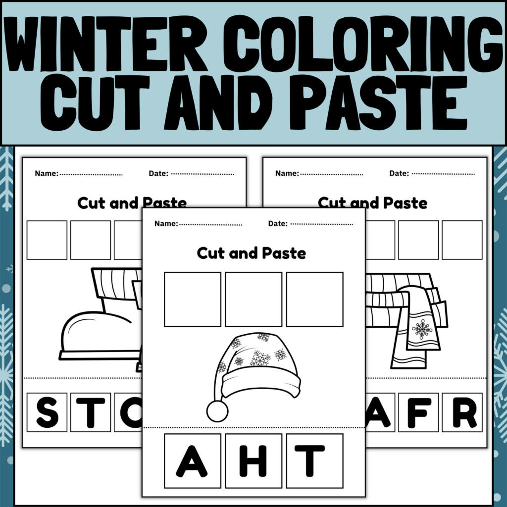 Winter Coloring Pages with Cut Paste Word - Return from winter break ...