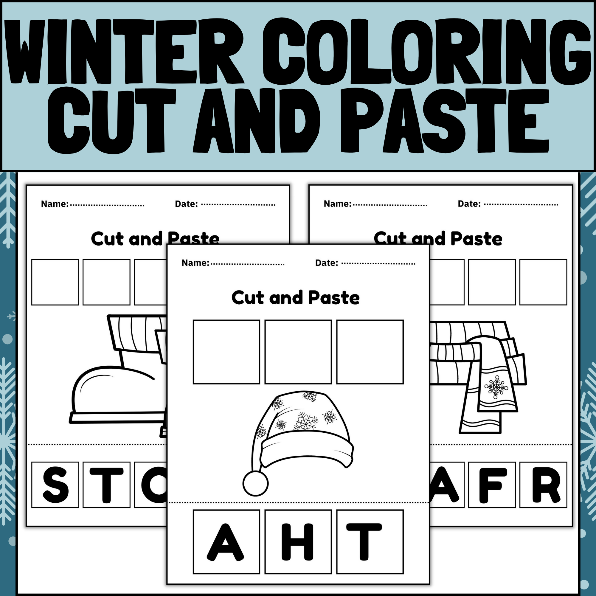 Winter Coloring Pages with Cut Paste Word - Return from winter break ...